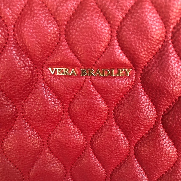 Vera Bradley | Bags | Vera Bradley Leather Quilted Nora Tote Tango Red ...